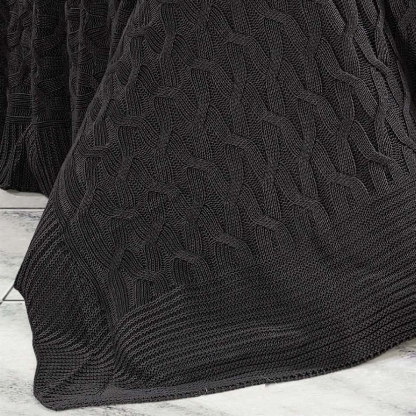 Emma Pleteni Prekrivač / Deka – Antrasit (Tamno Sivi) | DAPHNE